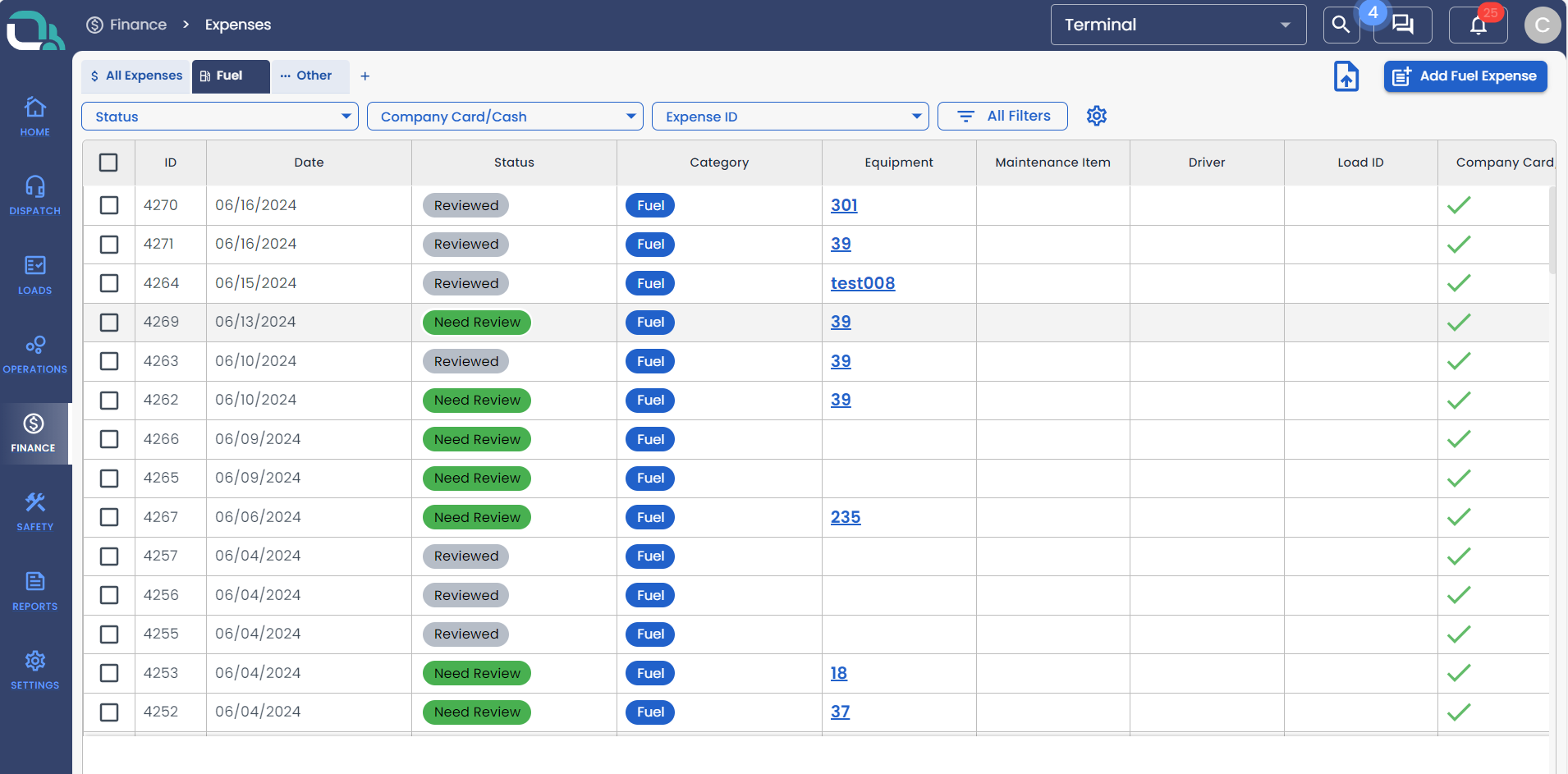WEX/EFS Fuel Card Integration